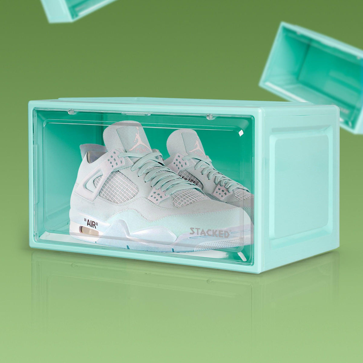 Stacked Sneaker Display Case - Cyan – STACKED Storage