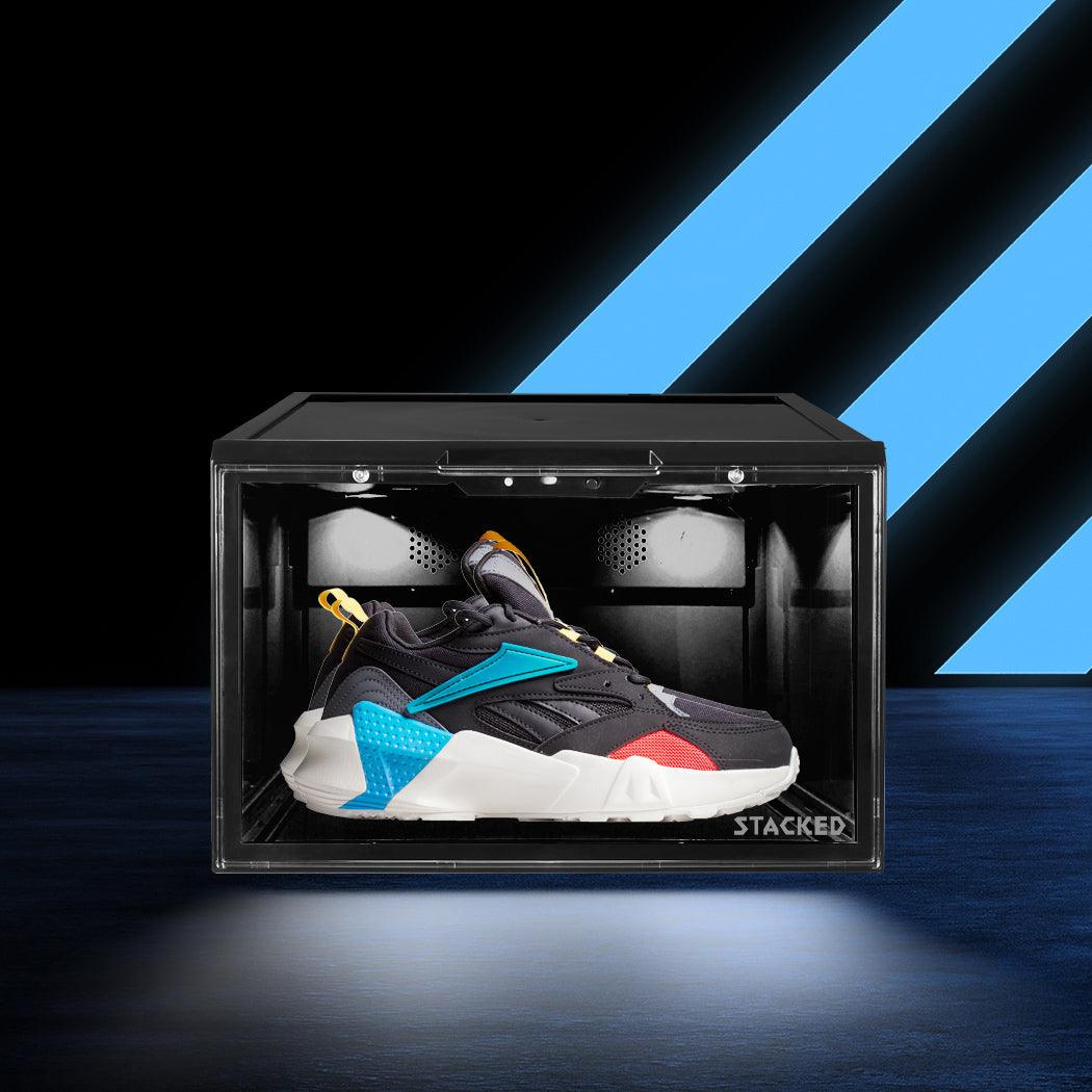 Stacked LED Sneaker Display Case With Voice Control - Black – STACKED ...